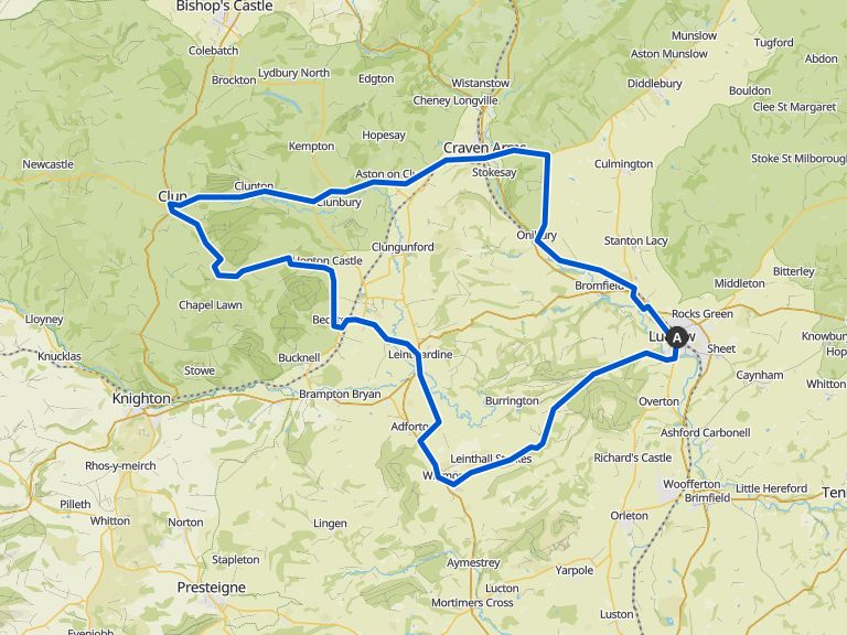 Clun Castle & Hopton Castle lus vanuit Ludlow — Shropshire Hills ...